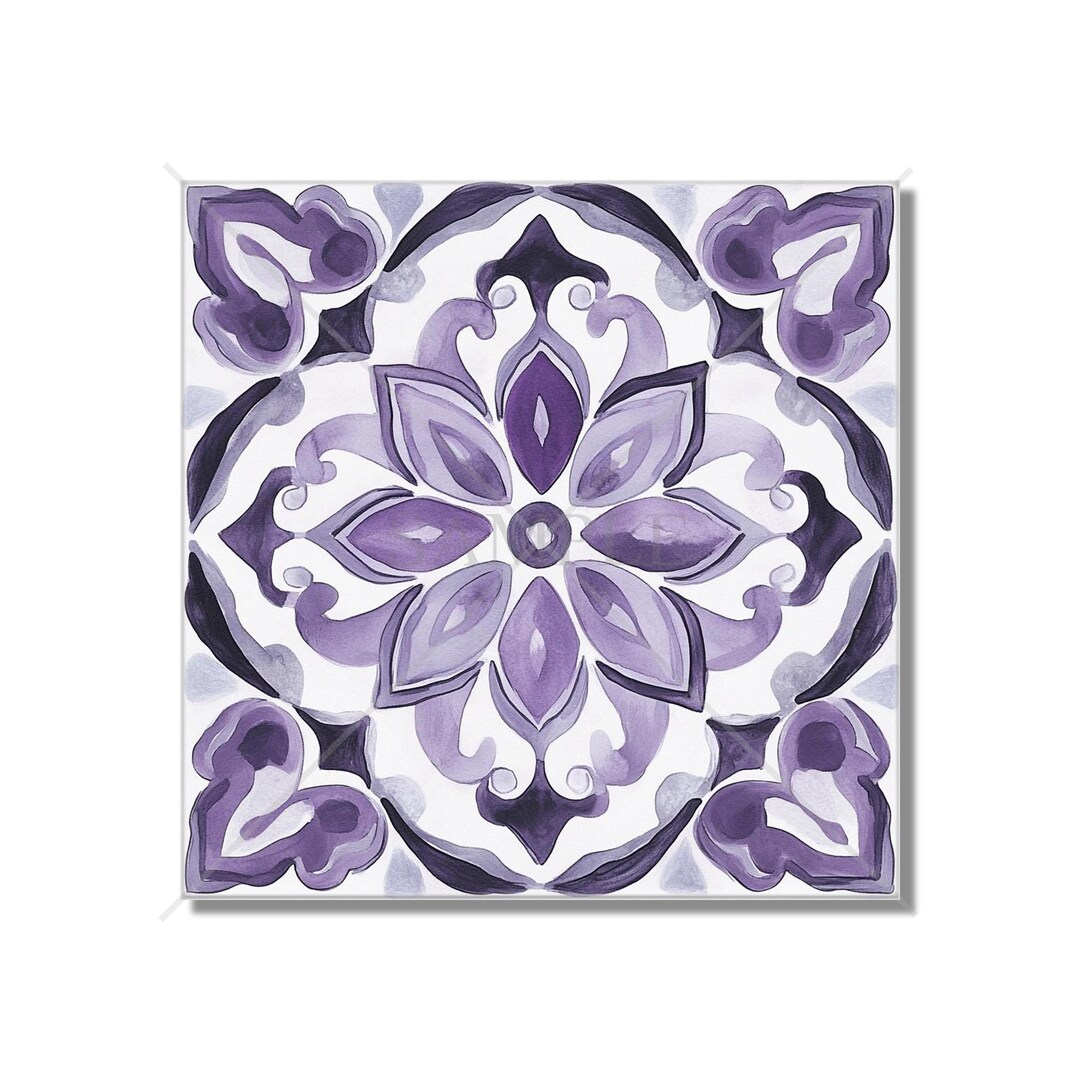 Purple Ceramic Tile - Vintage Moroccan Tile Design - Purple Kitchen ...