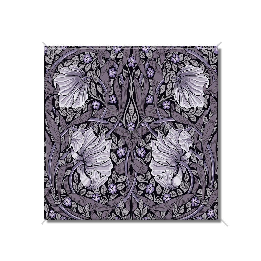 Vintage Art Nouveau William Morris Pimpernel Purple Gray Black Ceramic ...