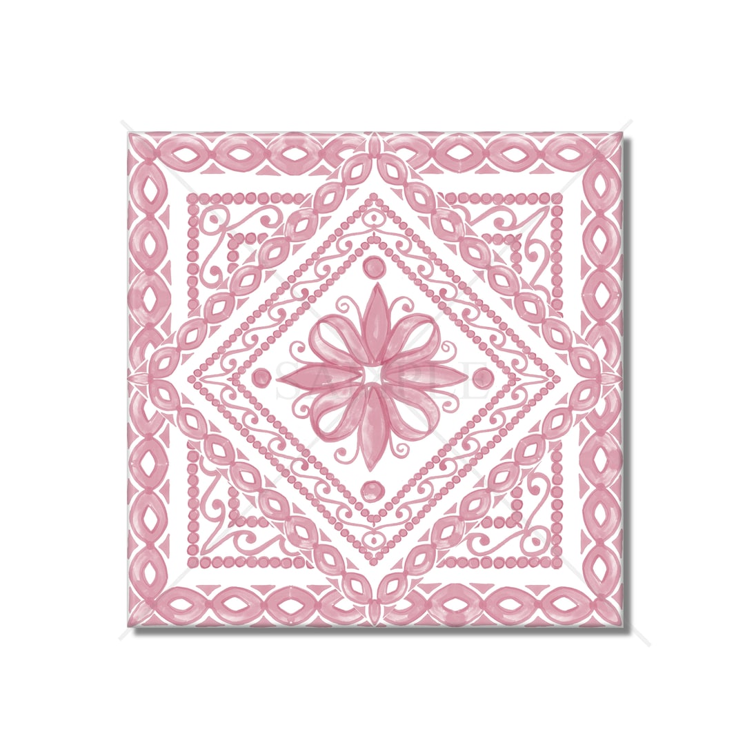 Pink Ceramic Tile Patterned Tile Pink Design Backsplash Tile Ceramic ...