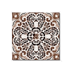 Brown Decorative Medallion Ceramic Tile Vintage Design Ceramic Kitchen ...