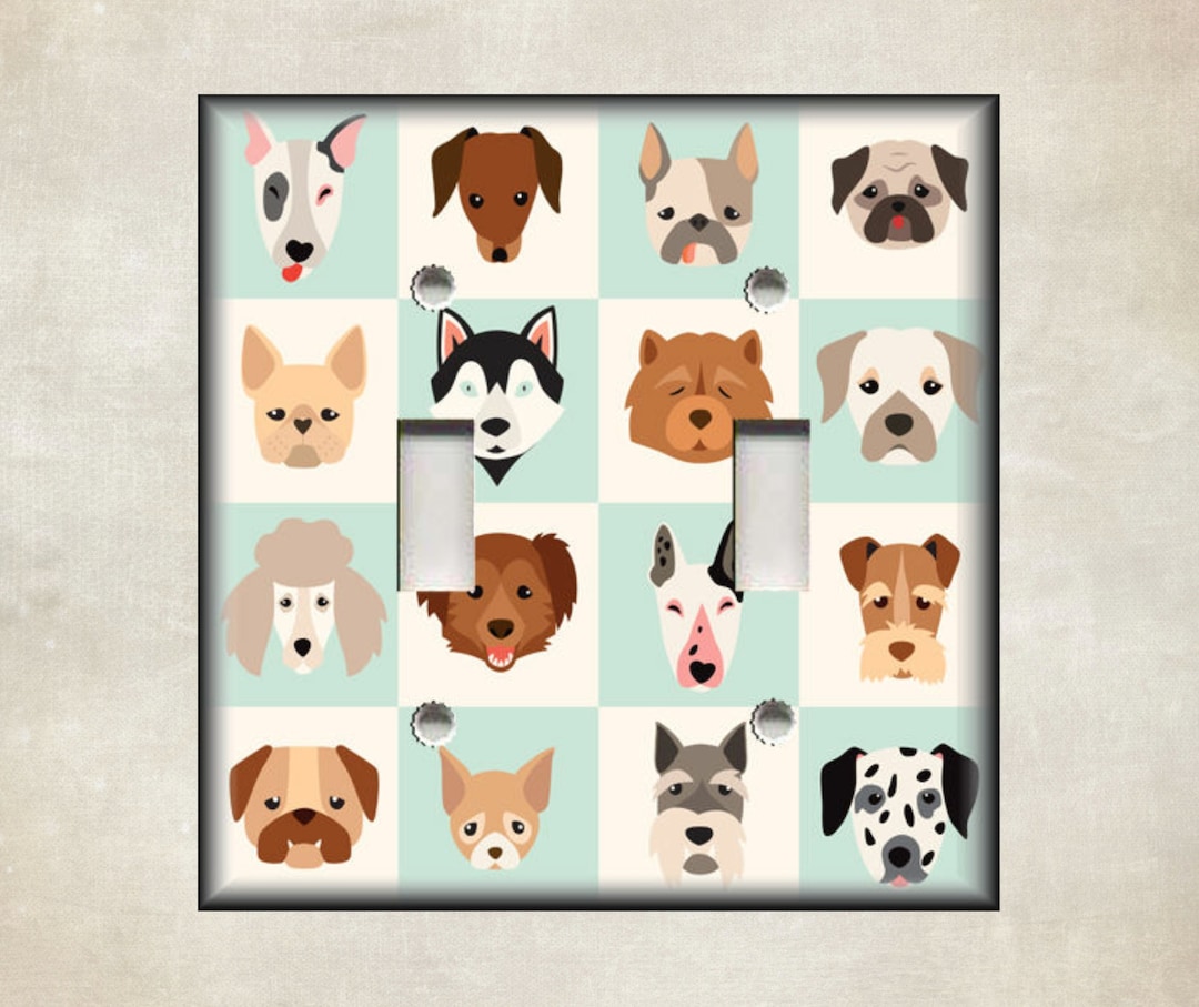 Dog Switch Plate Covers and Outlet Covers - Metal Light Switch Cover ...