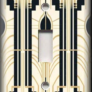Vintage Art Deco Design Metal Light Switch Covers and Outlet Covers ...