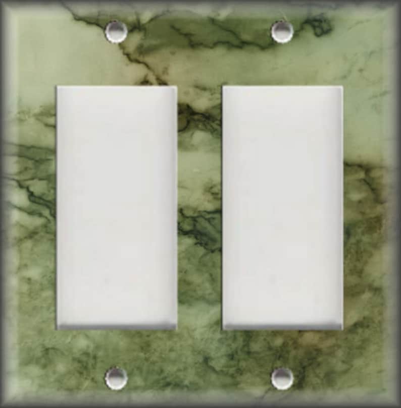 Green Marble Home Decor - Switch Plates and Outlet Covers - Metal Light ...