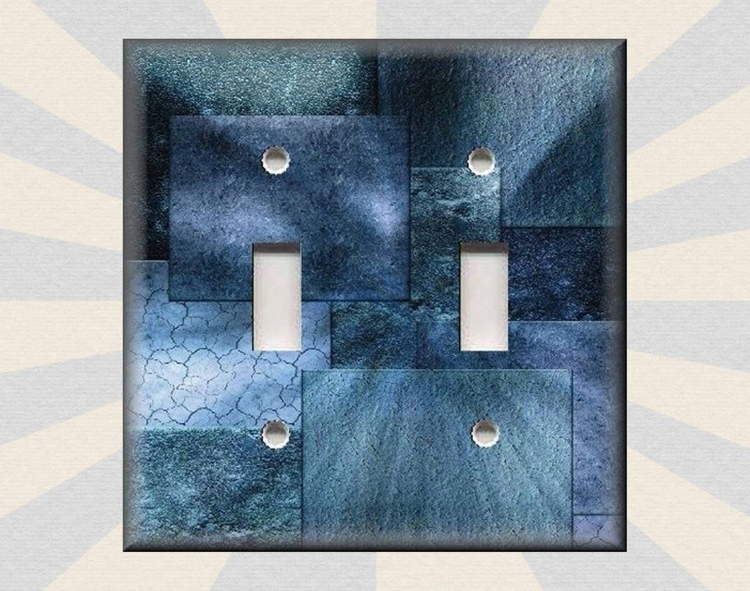 Metal Light Switch Plate Cover Dark Blue Hues Modern Home - Etsy