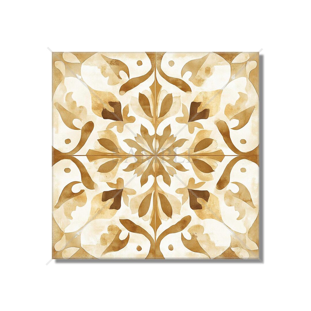 Neutral Warm Beige Tan Ceramic Tile Patterned Kitchen Backsplash Tile ...