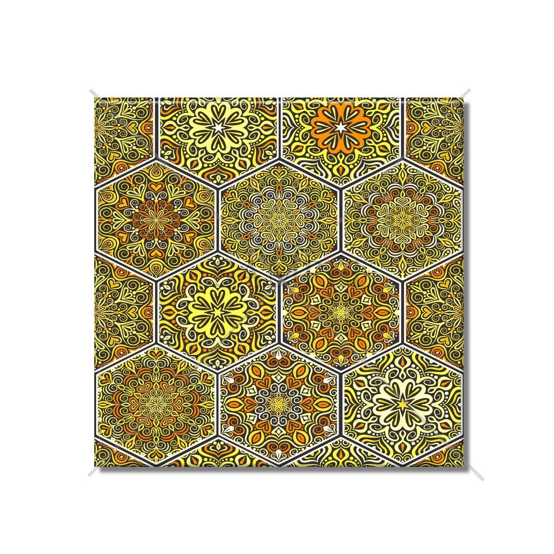 Yellow Orange Hexagon Patchwork Mixed Designs Ceramic Tile Mixed ...