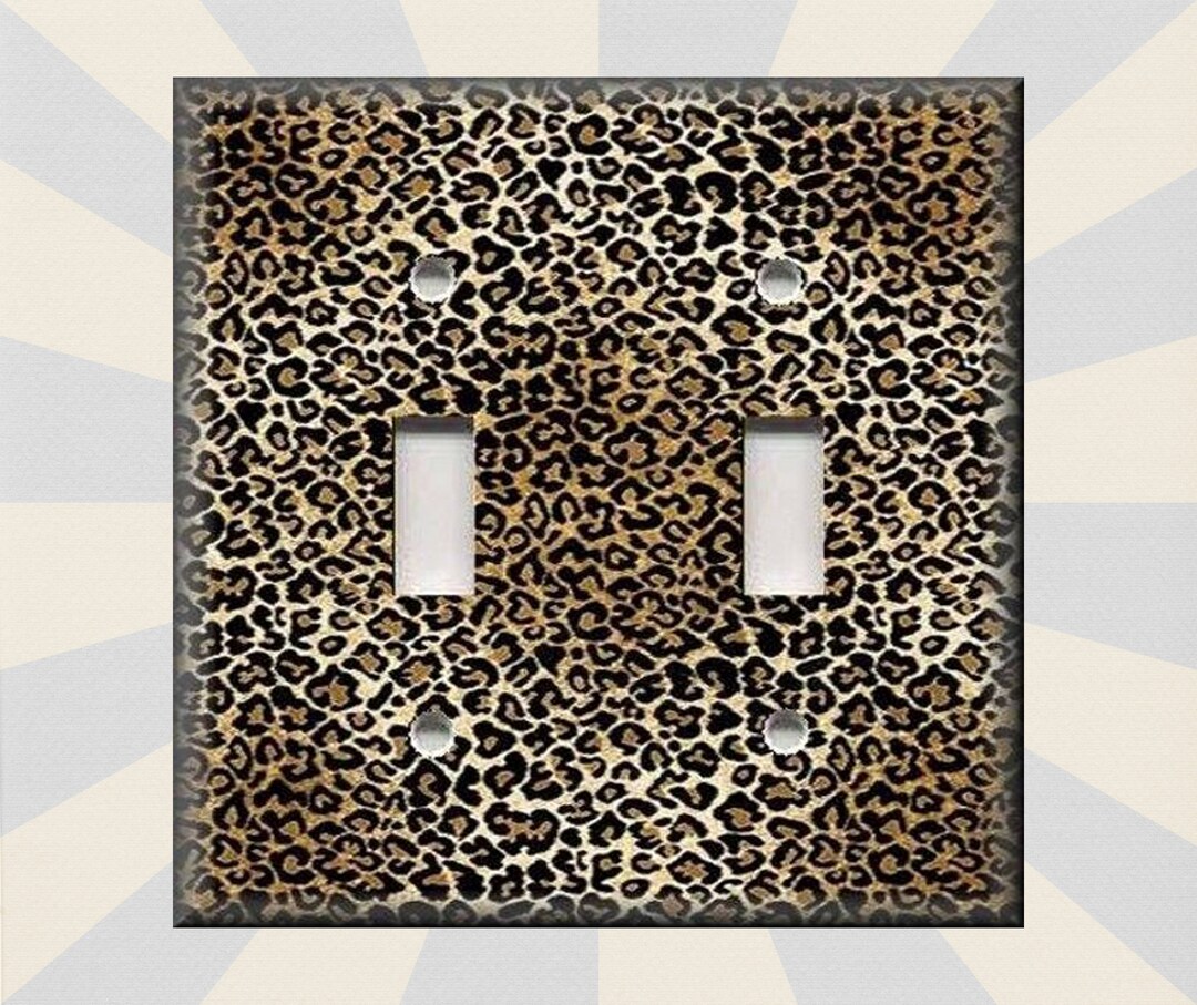 Leopard Print Switch Plate Animal Print Decor Brown Leopard Decor Metal ...