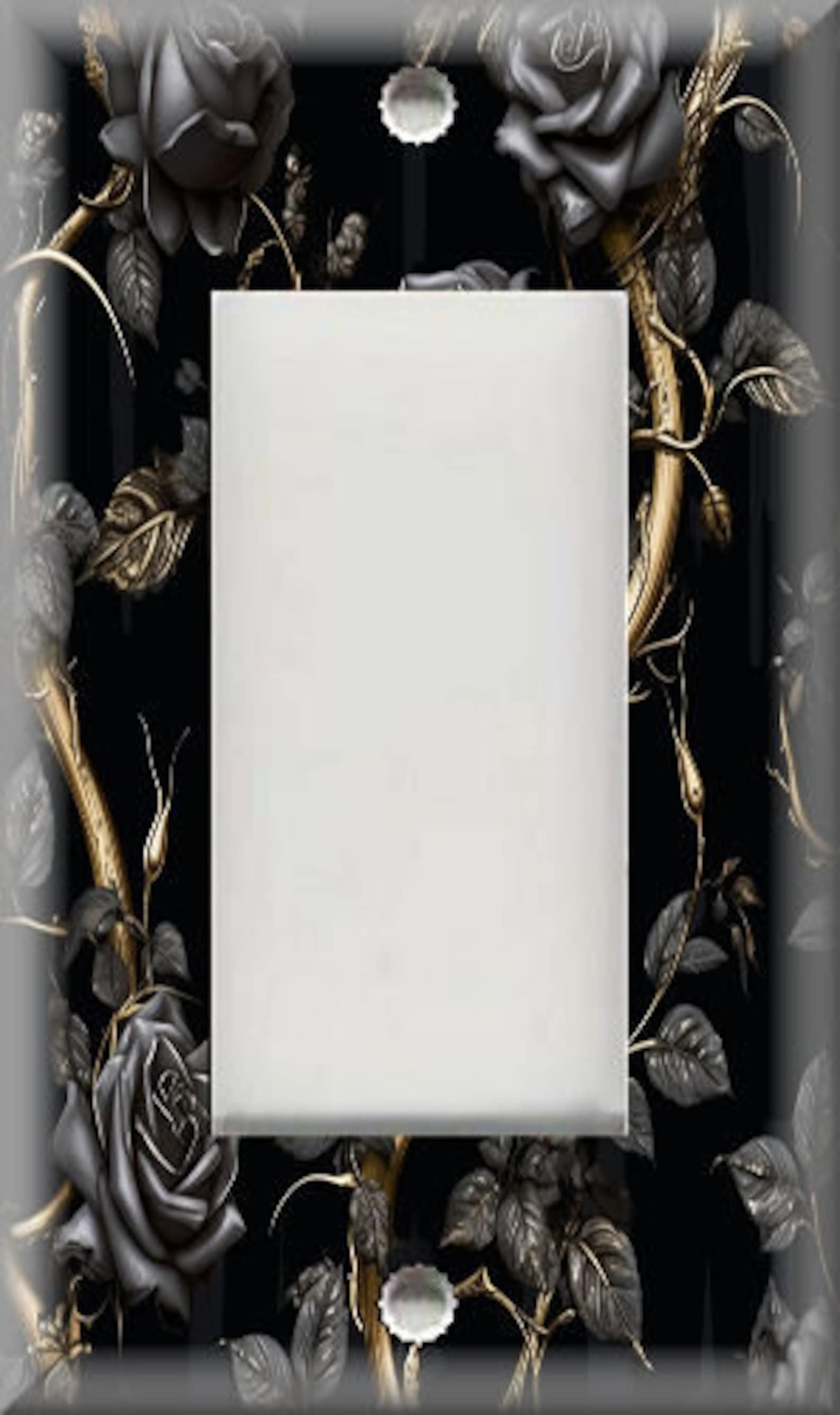 Gothic Design Light Switch Covers and Outlet Covers - Black Rose Design ...