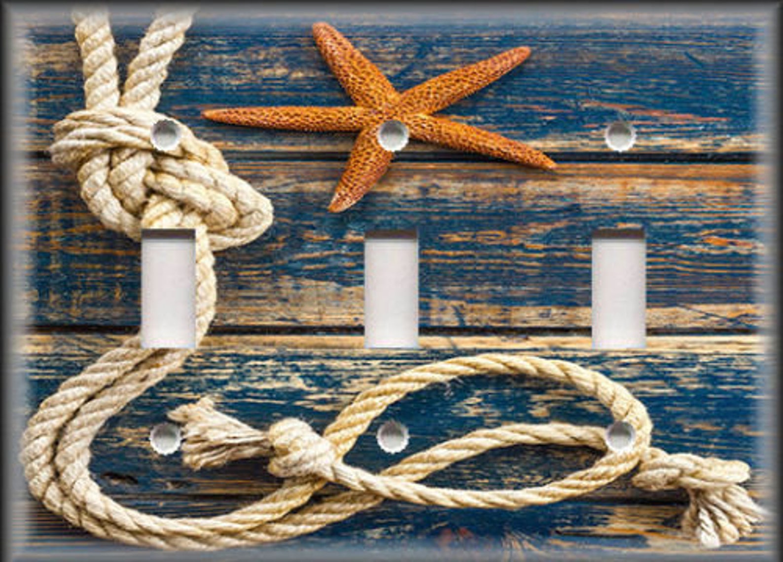 Beach Switch Plates and Outlet Covers - Starfish Blue Nautical Decor ...