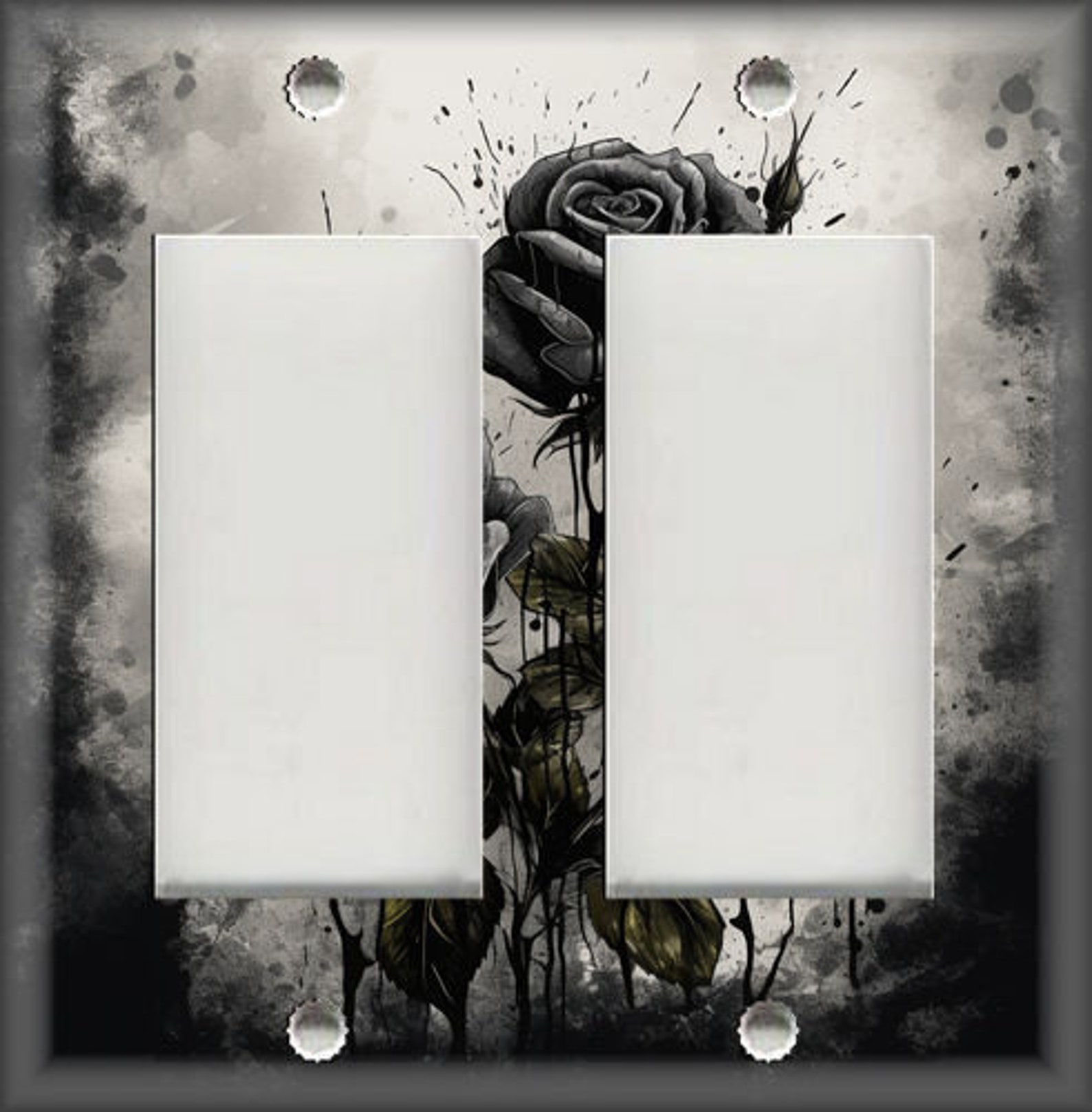 Gothic Design Light Switch Covers and Outlet Covers - Black Rose Design ...
