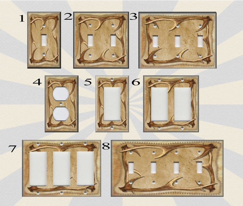 Deer Antlers Light Switch Covers Cabin Decor - Metal Light Switch ...