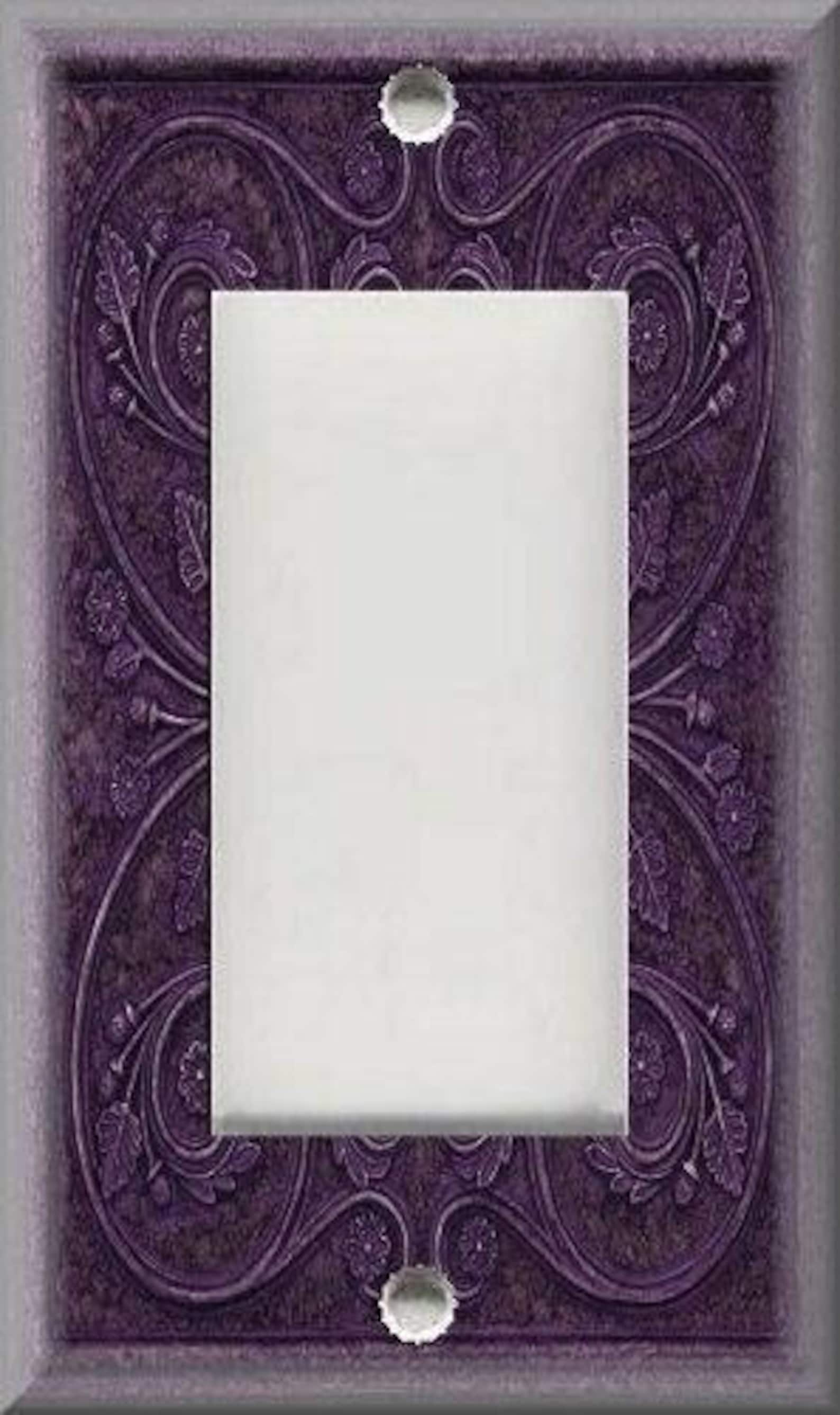 French Pattern Design Purple Decor French Decor - Metal Light Switch ...