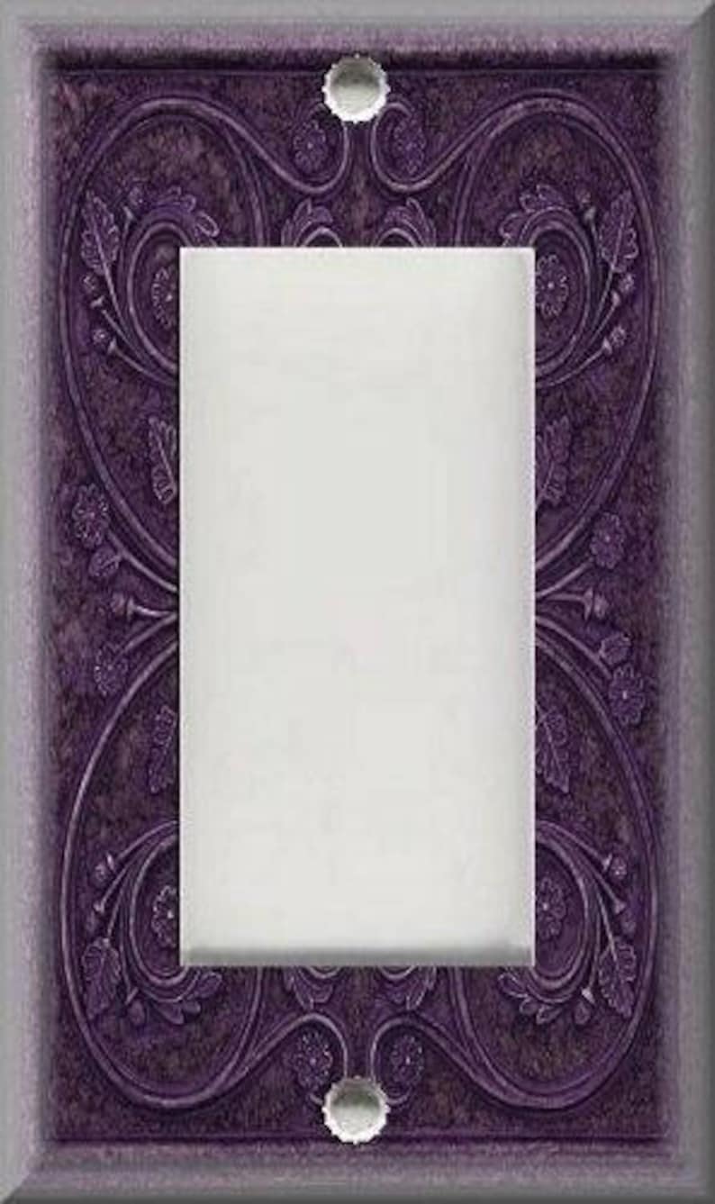 French Pattern Design Purple Decor French Decor - Metal Light Switch ...