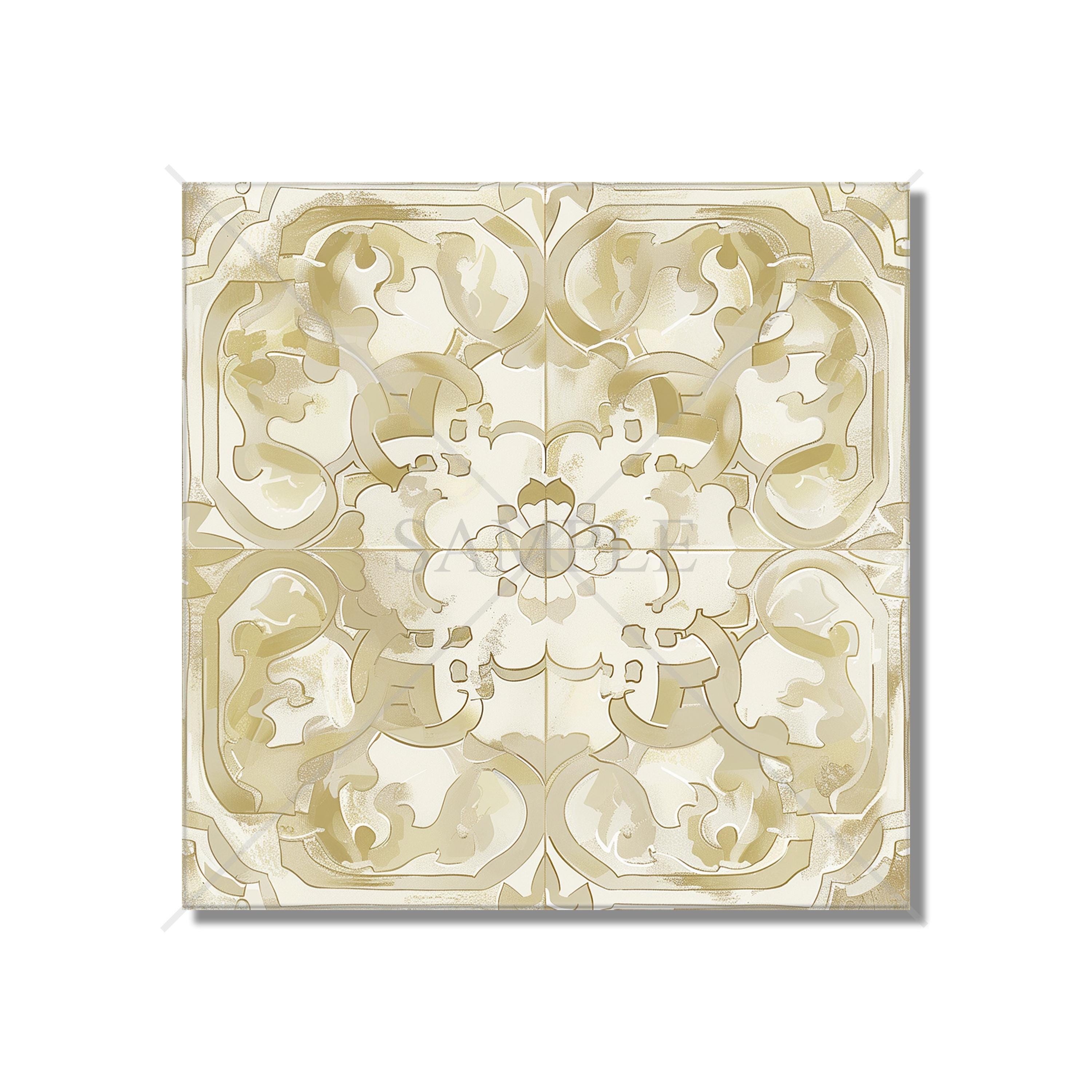 Tan and Cream Ceramic Tile - Backsplash Tile Decorative Tan Tile - Tan ...