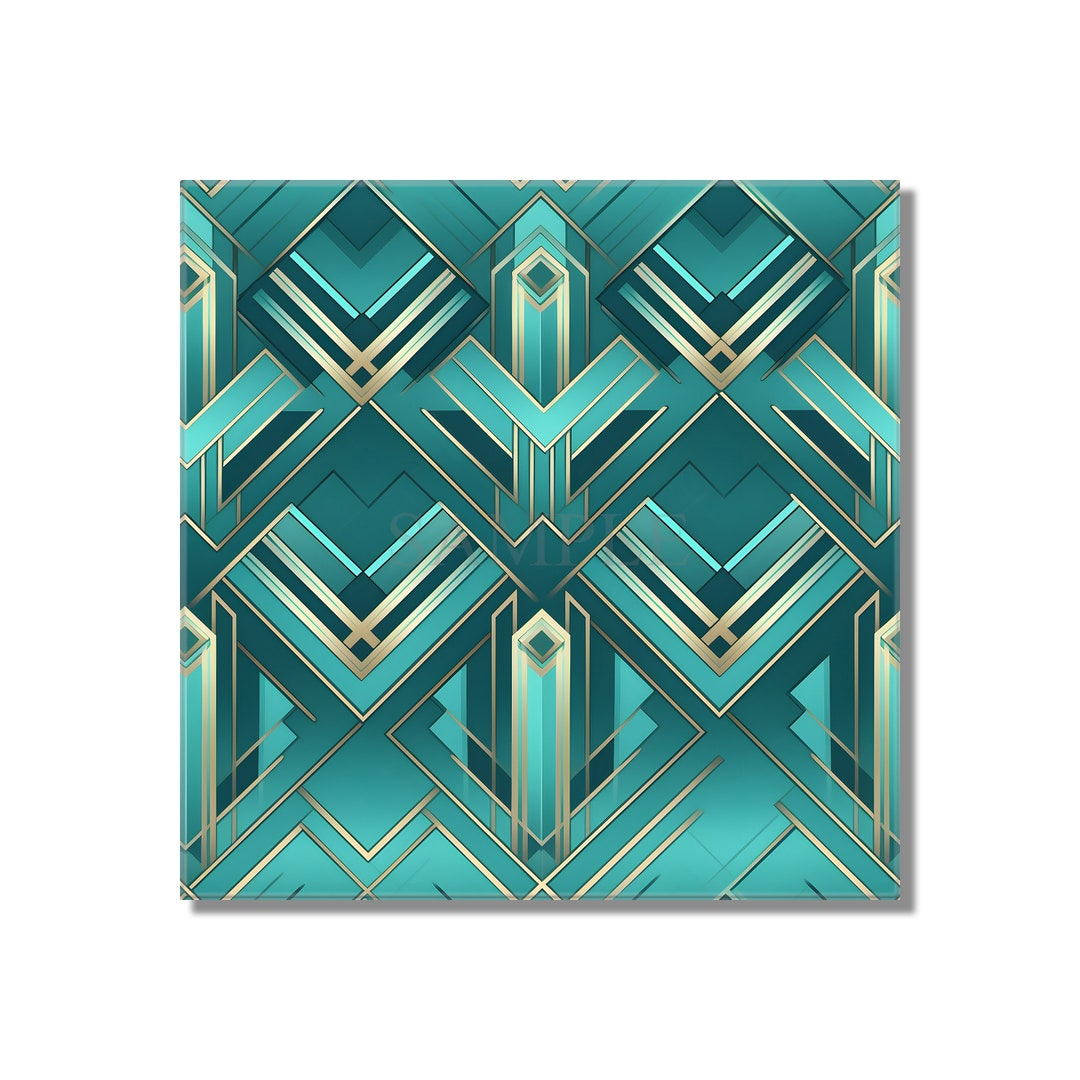 Ceramic Tile Art Deco Design Turquoise Blue Kitchen Backsplash Tile ...