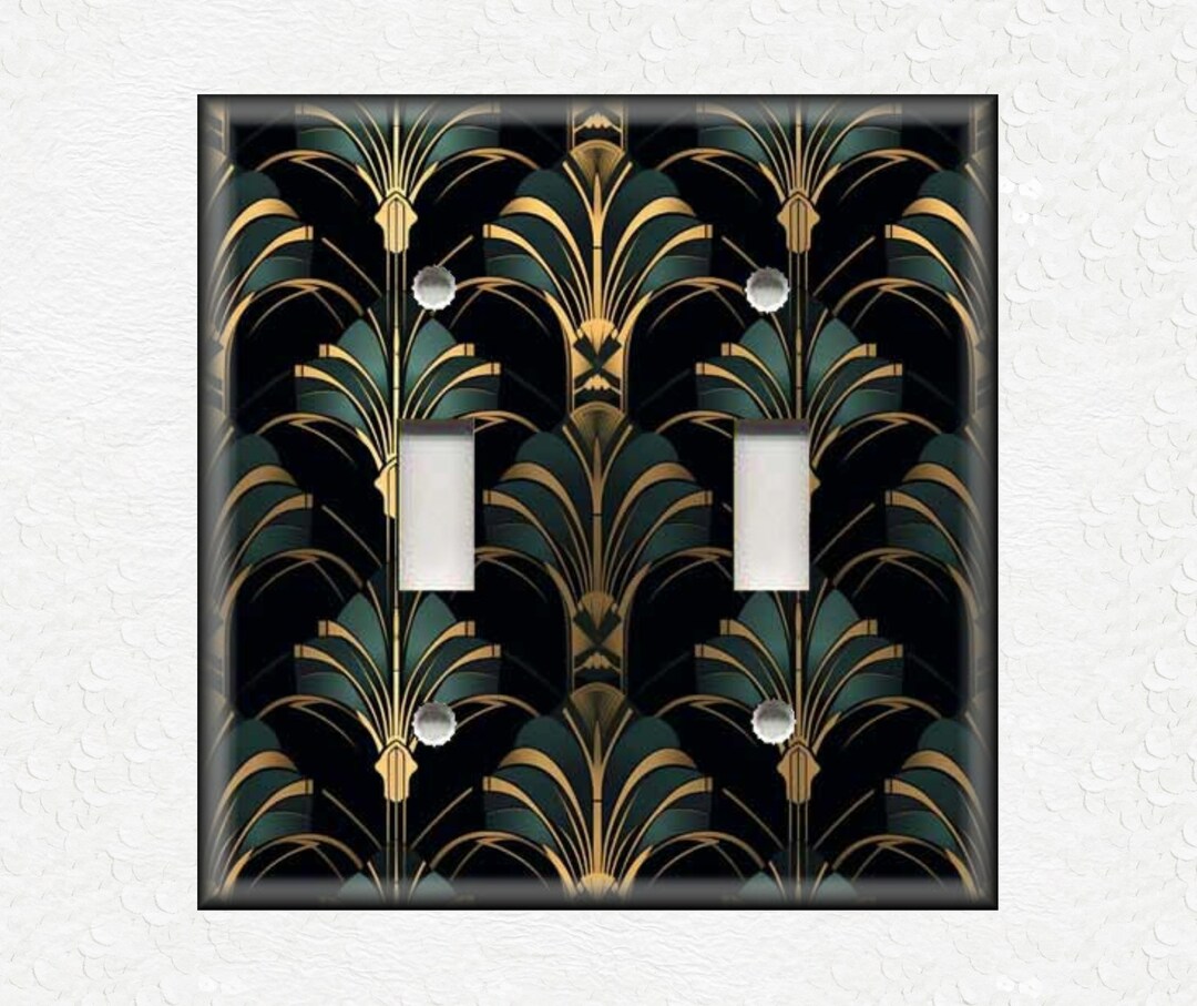 Metal Art Deco Design Light Switch Covers and Outlet Covers - Black ...