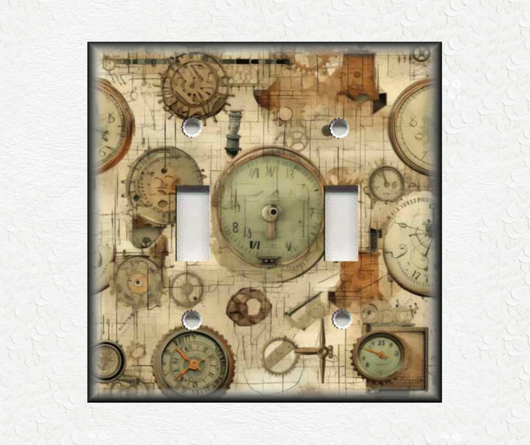 Steampunk Design Metal Light Switch Covers and Outlet Covers Vintage ...