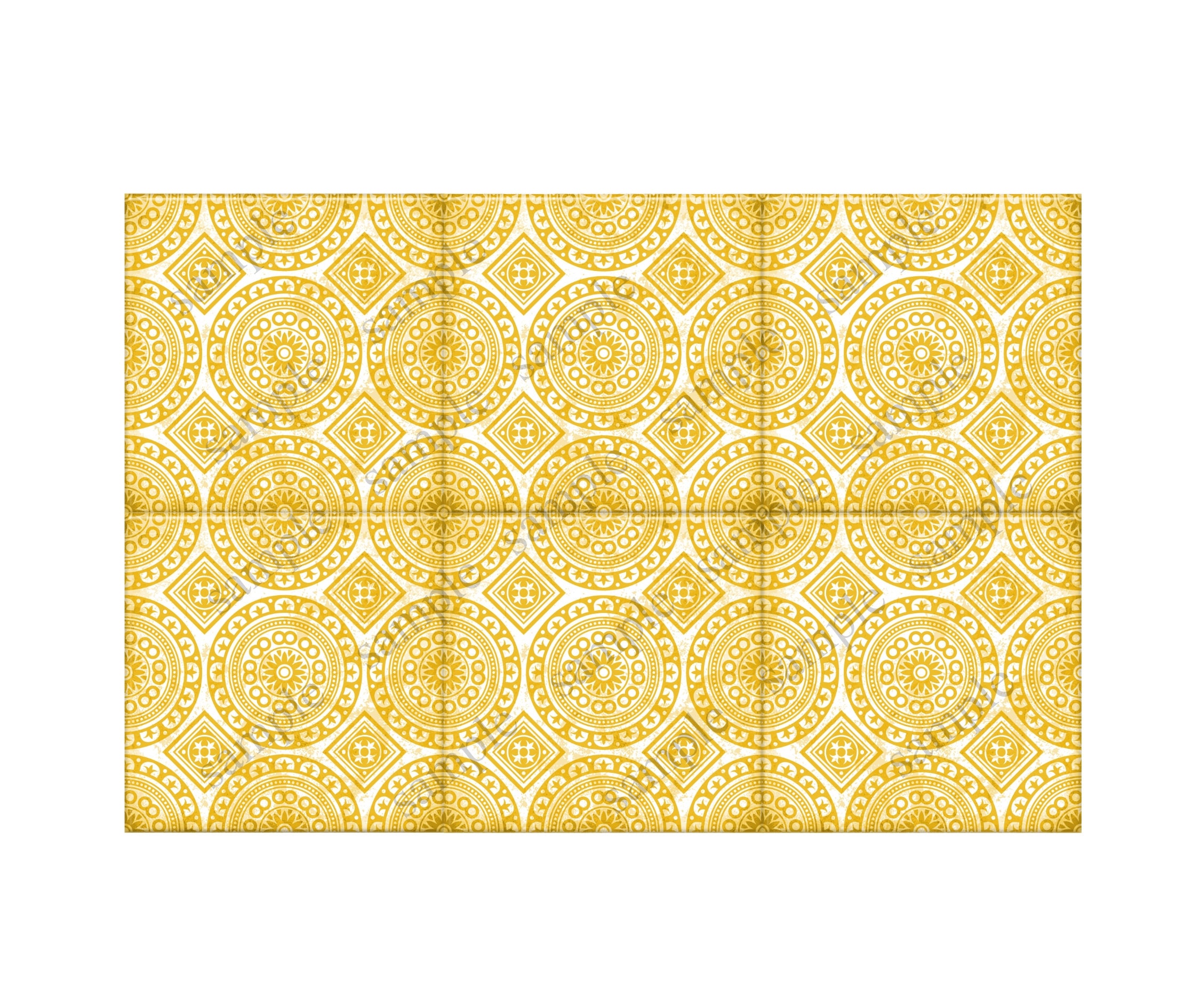 Yellow Gold Decorative Patterned Ceramic Tile - Vintage Tile Kitchen ...