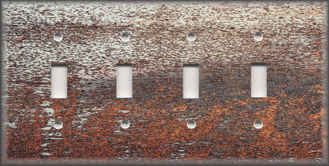 Rusty Metal Design Home Decor - Metal Light Switch Covers and Outlet ...