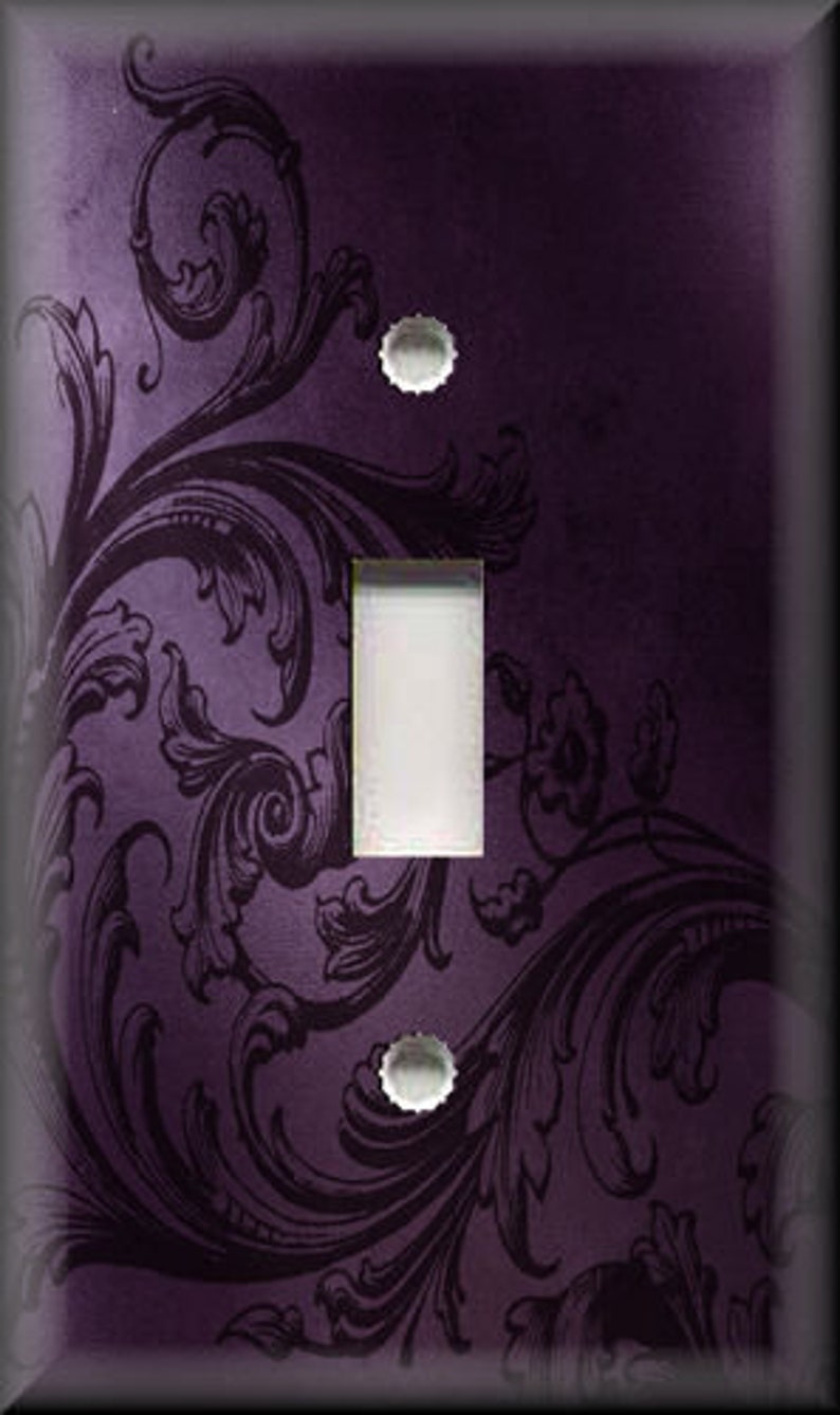 Decorative Dark Purple Design Decor Metal Light Switch Cover - Etsy