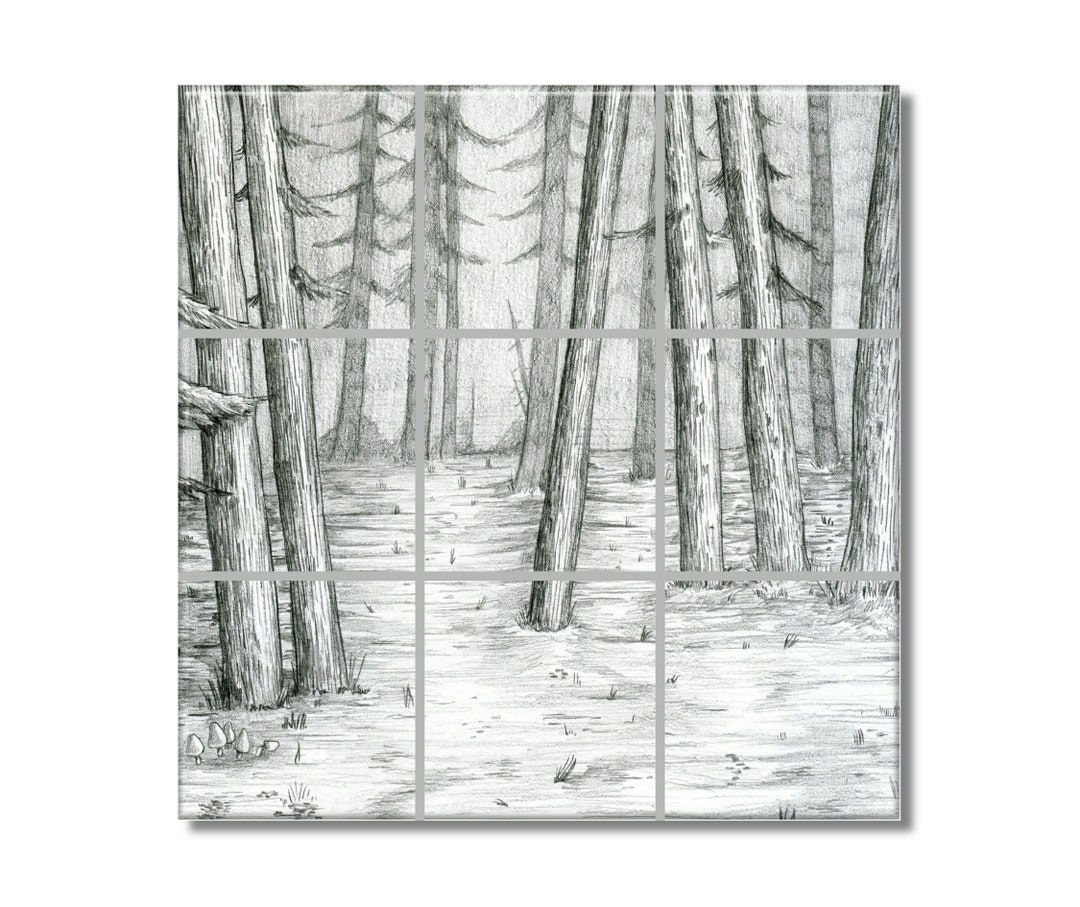Ceramic Tile Mural - Tile Mural Forest Trees Art Design Tile Mural 12. ...