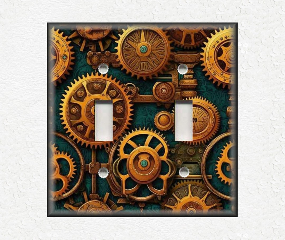 Steampunk Design Metal Light Switch Covers and Outlet Covers - Vintage ...
