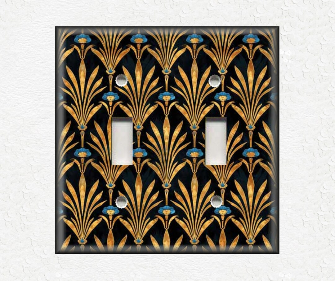 Antique Art Deco Design Metal Light Switch Covers and Outlet Covers ...
