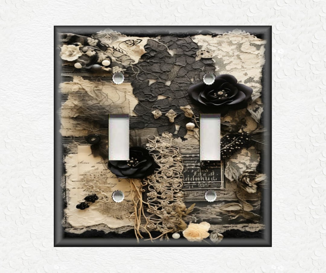 Gothic Design Light Switch Covers and Outlet Covers - Black Rose Design ...