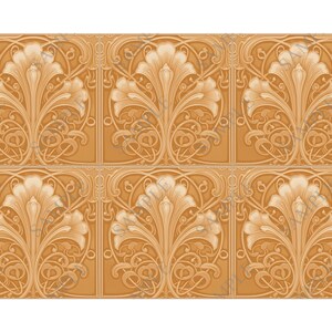 Ceramic Tile Kitchen Backsplash Tile - Peach Tile Vintage Art Nouveau ...