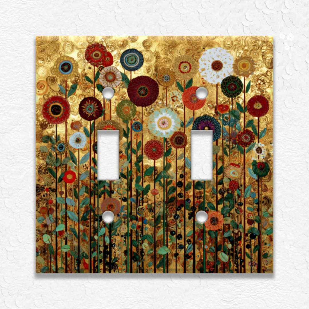 Metal Light Switch Cover Art Nouveau Floral Design, Outlet Covers ...