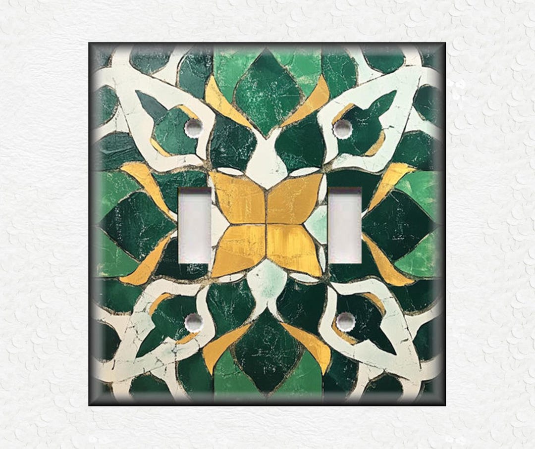 Dark Green Metal Light Switch Covers Vintage Art Design Decorative ...