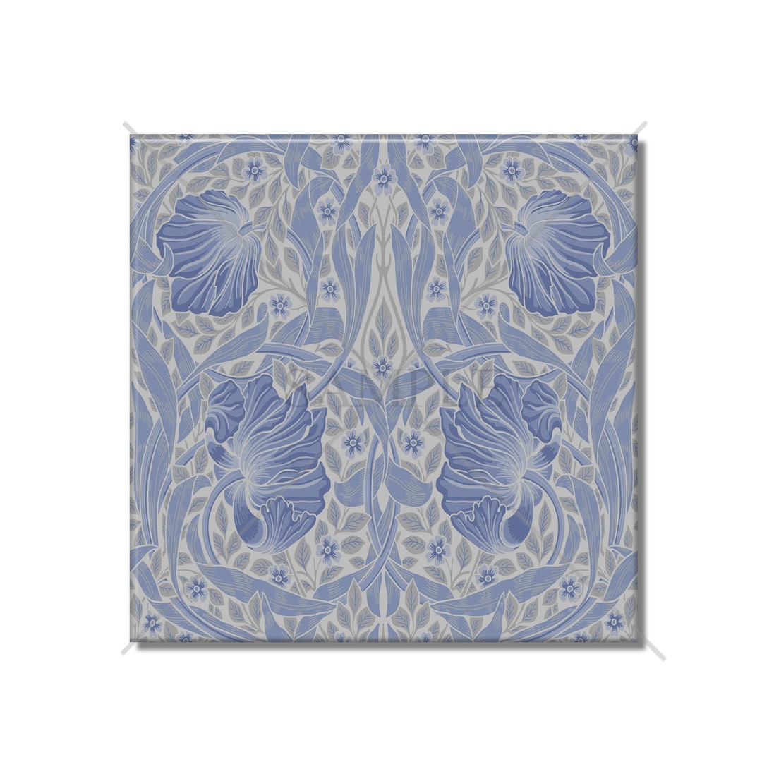 Vintage Art Nouveau William Morris Pimpernel Blue and Grey Ceramic Tile ...