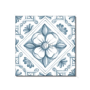 Blue Grey Flower Ceramic Tile - Flower Design Ceramic Tile Kitchen ...