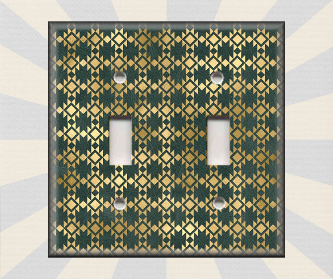 Vintage Decor Green and Gold Pattern Metal Light Switch Cover Not ...