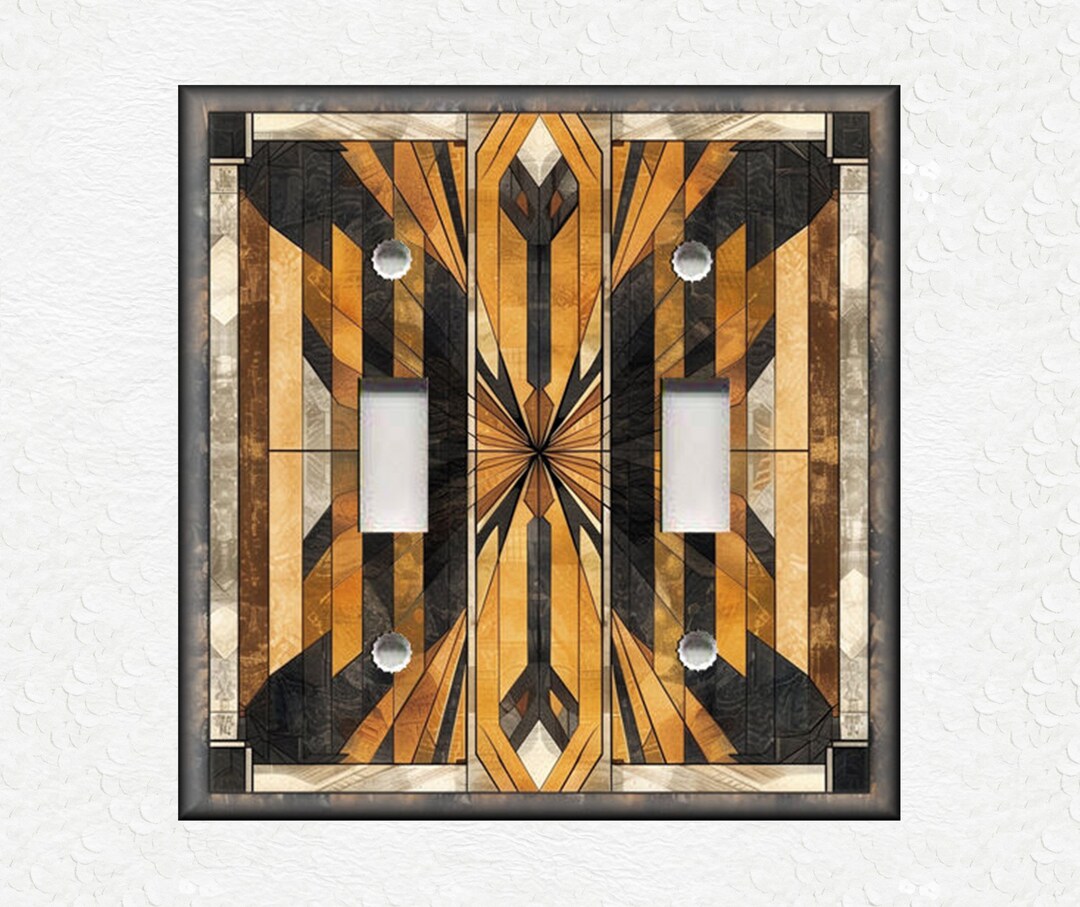 Antique Art Deco Design Metal Light Switch Covers and Outlet Covers ...