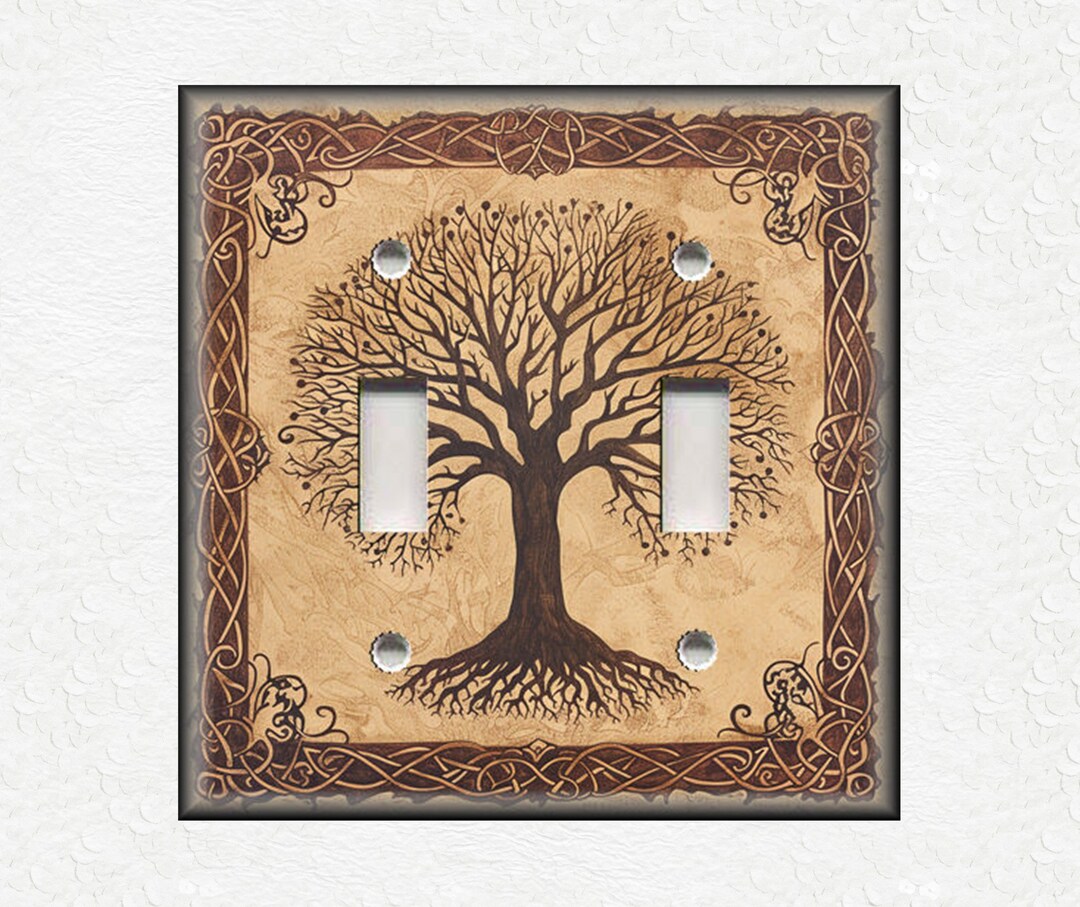 Tree of Life Wood Design - Metal Switch Plate Covers and Outlet Covers ...