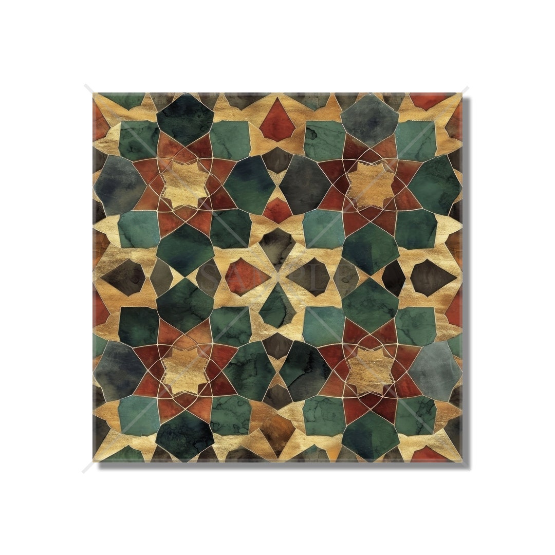 Green Copper Ceramic Tile Moroccan Kitchen Backsplash Tile - Bathroom ...