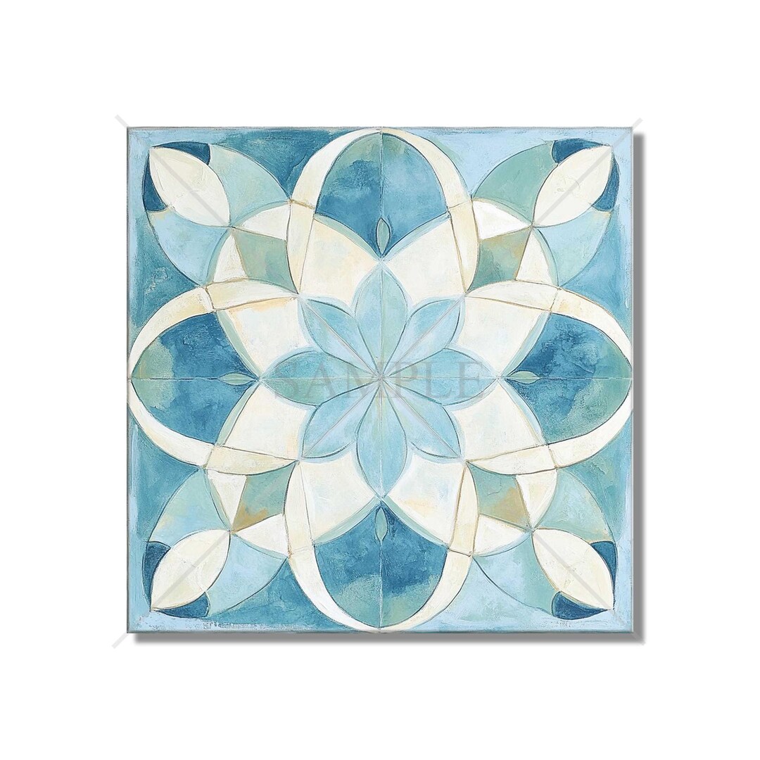 Sky Blue off White Antique Design Ceramic Tile - Kitchen Tile Blue ...