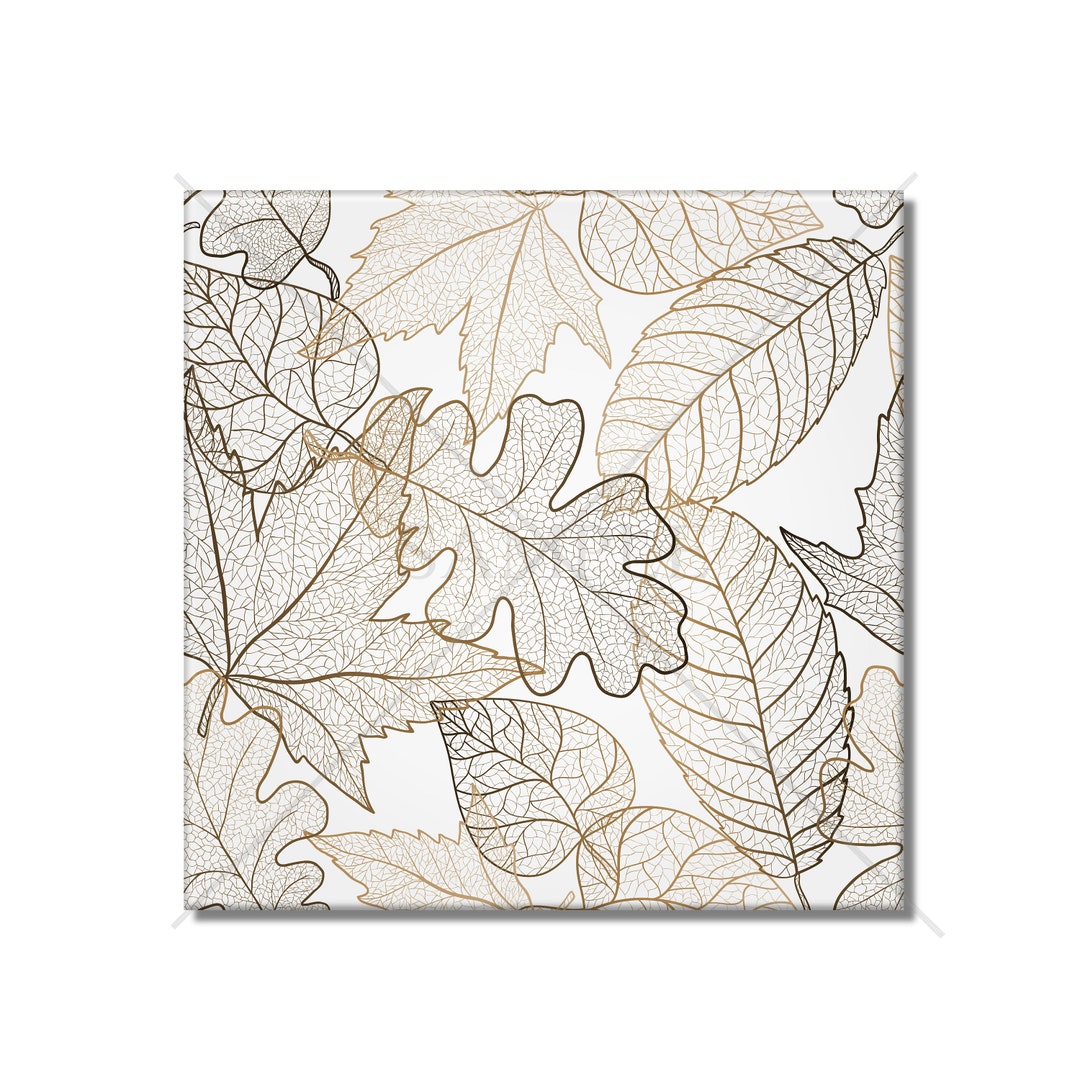 Continuous Leaf Design Ceramic Tile - Brown Leaf Ceramic Kitchen ...