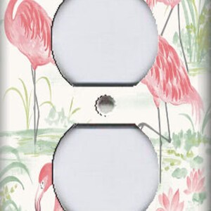 Pink Flamingo Switch Plate Cover - Metal Light Switch Cover - Beach ...