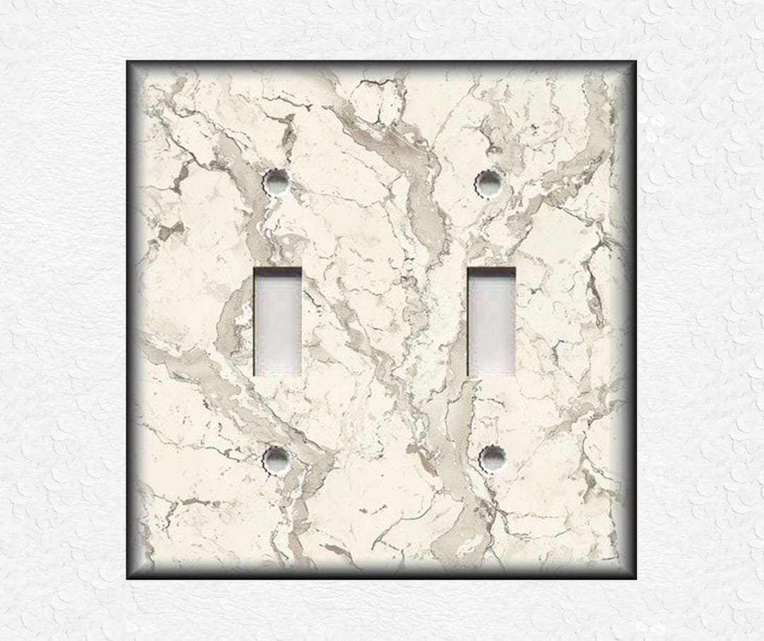 Neutral Quartz Marble Design Metal Light Switch Plate Covers - Matching ...