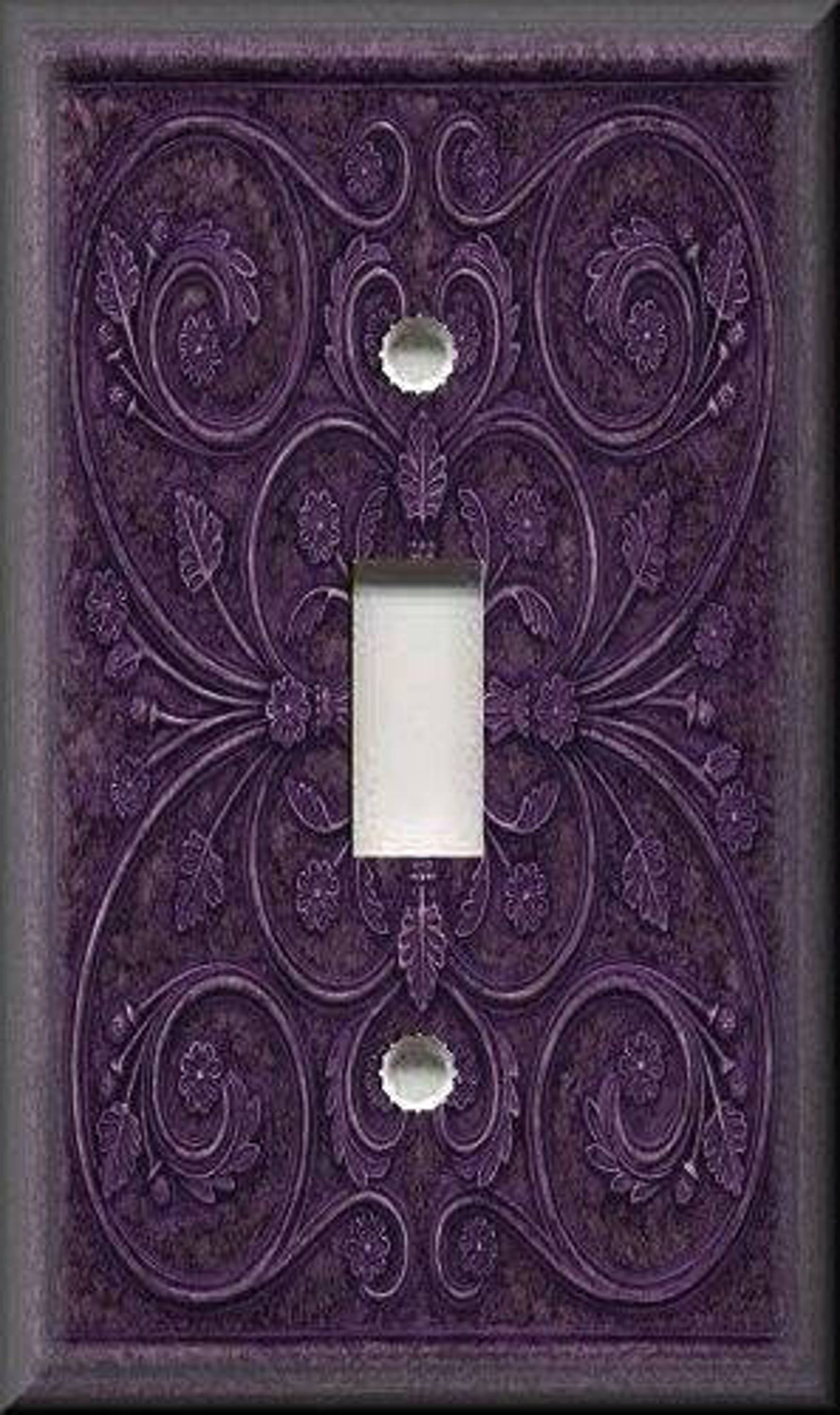 French Pattern Design Purple Decor French Decor - Metal Light Switch ...