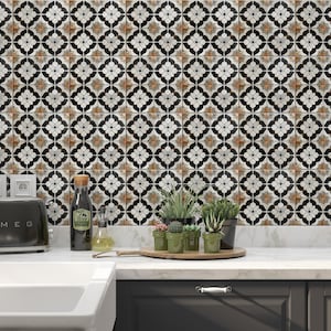 Rustic Black and Tan Ceramic Tile - Patterned Tile Backsplash - Kitchen ...