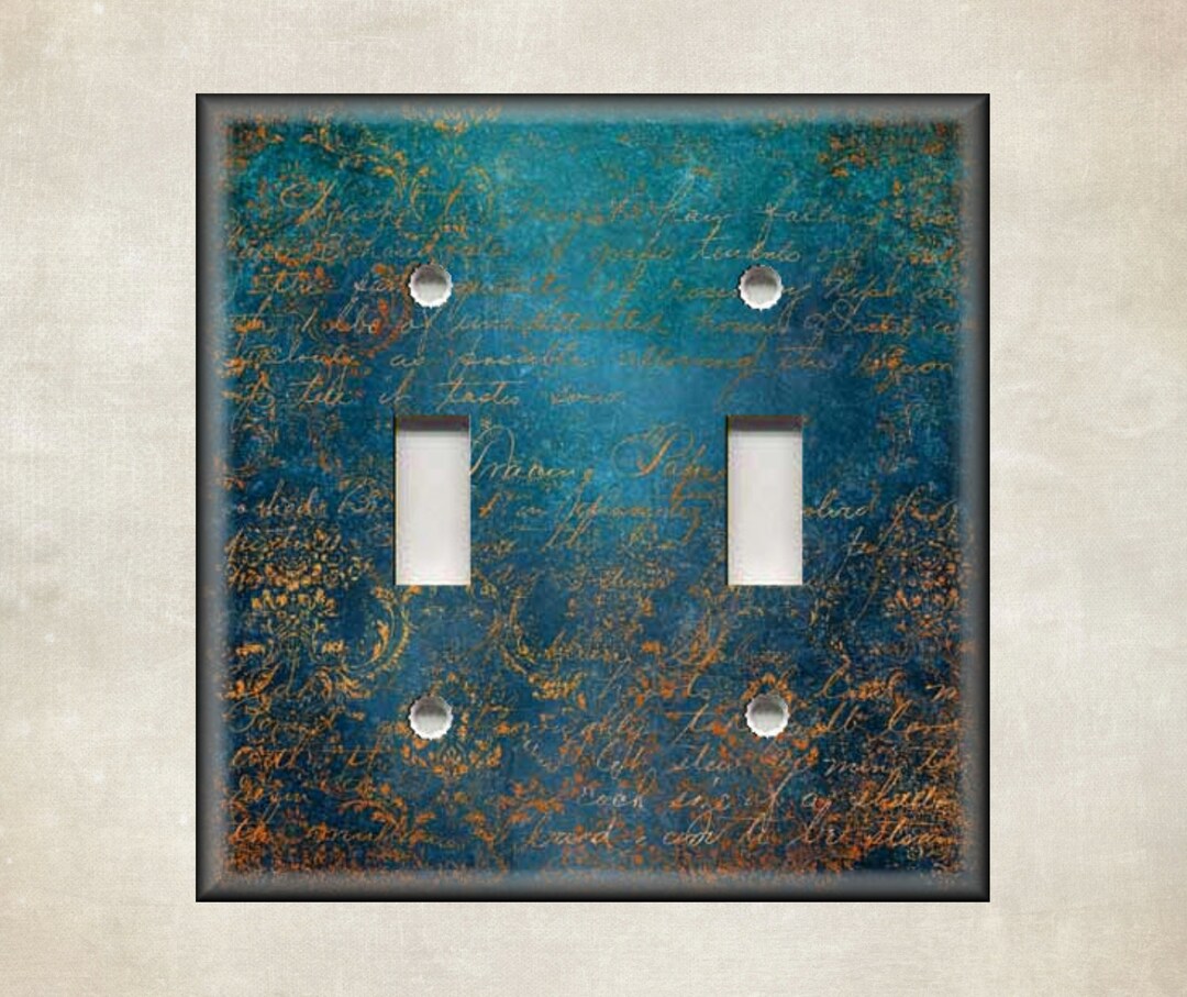 Aged Copper Patina With Teal Home Decor Metal Light Switch Cover Switch ...