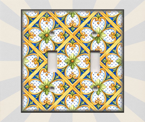 Vintage Italian Design Yellow Blue Tile Design Home Decor - Etsy