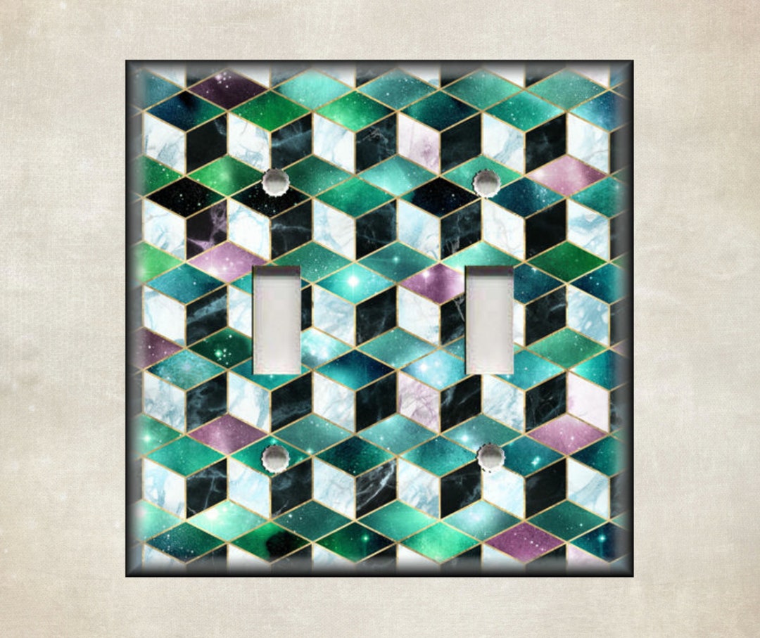 Cubes Galaxy Design Geometric Decor Metal Light Switch Cover Switch ...