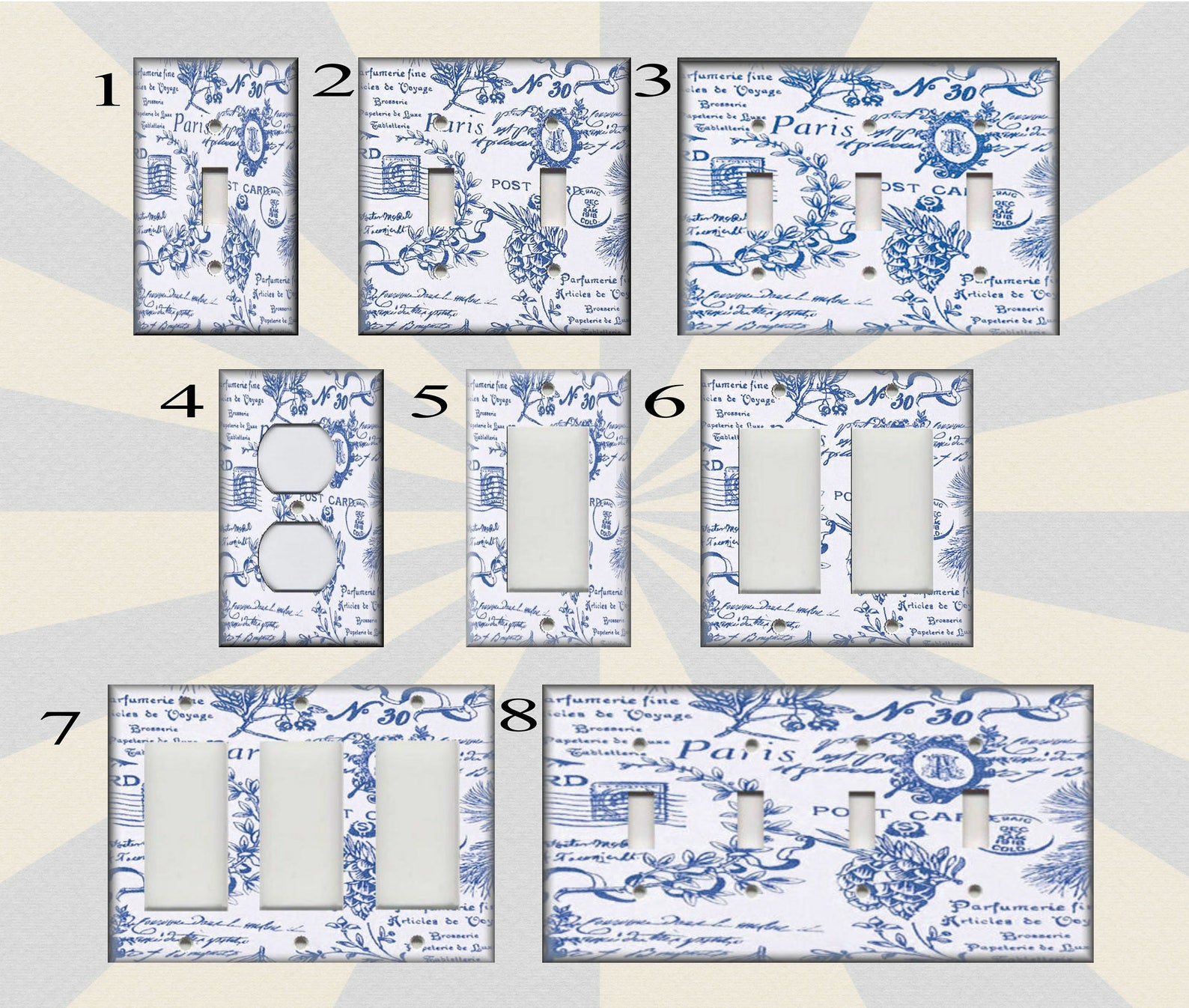 Paris French Toile Home Decor Blue Toile Decor French Decor - Etsy