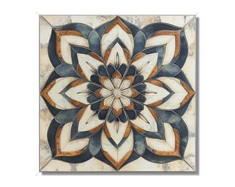 Gray and Copper Vintage Moroccan Design Patterned Ceramic Tiles ...