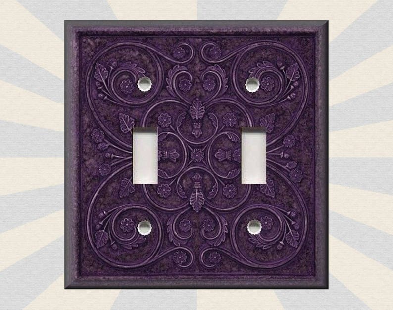 French Pattern Design Purple Decor French Decor - Metal Light Switch ...