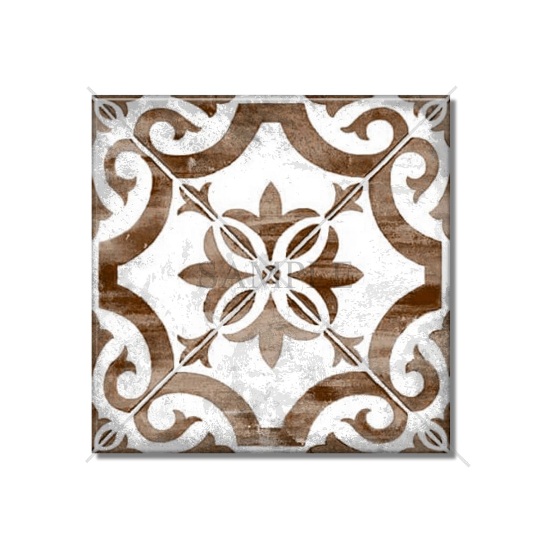 Brown Decorative Ceramic Tile - Vintage Moroccan Design Ceramic Kitchen ...